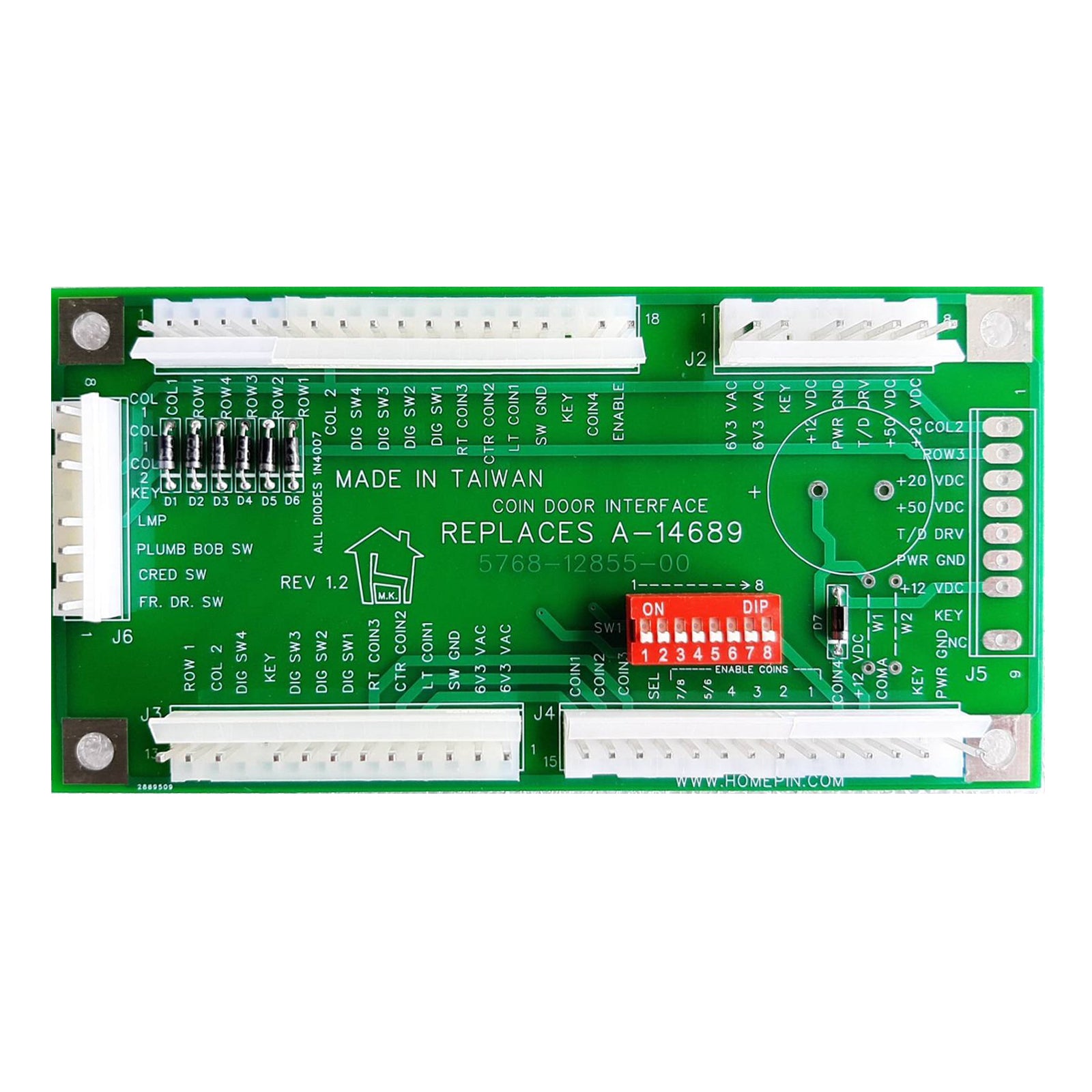 Coin Door Interface Board & Spacer